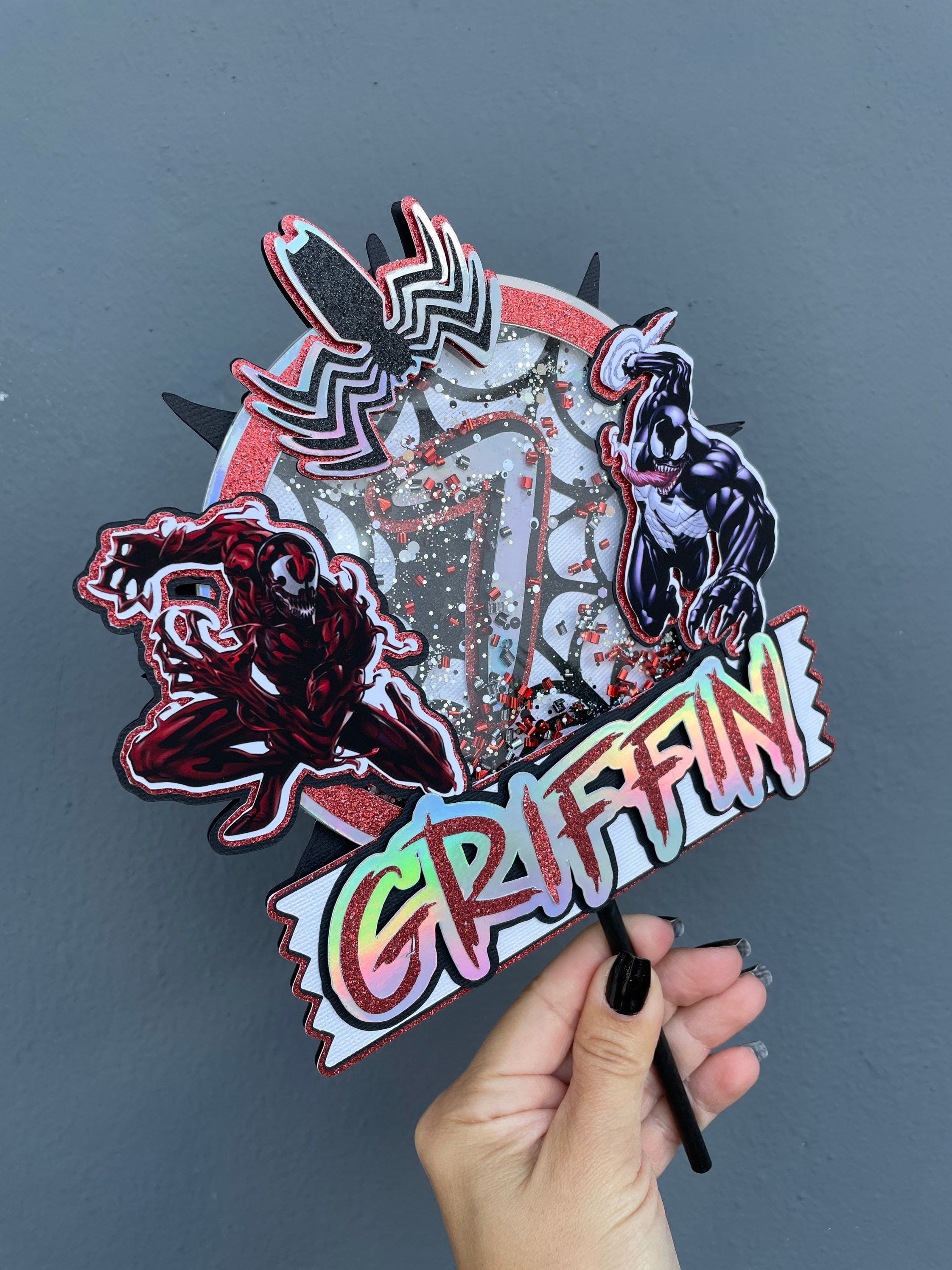 Personalized Venom and Carnage Cake Topper Venom and Carnage - Etsy