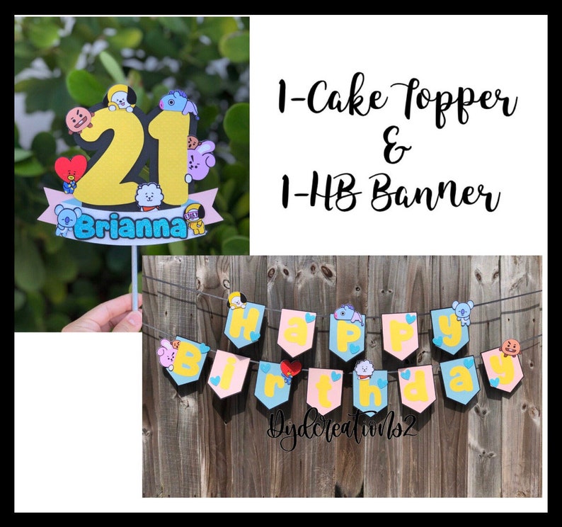 Personalized BT21 Cake Topper BT21 Party Decor - Etsy