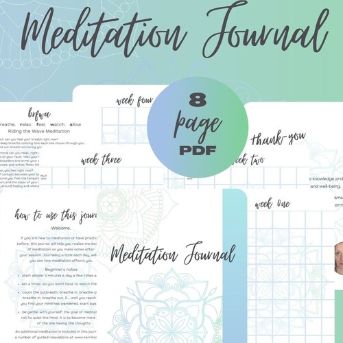 Printable Meditation Journal Mindfulness Workbook Meditation - Etsy