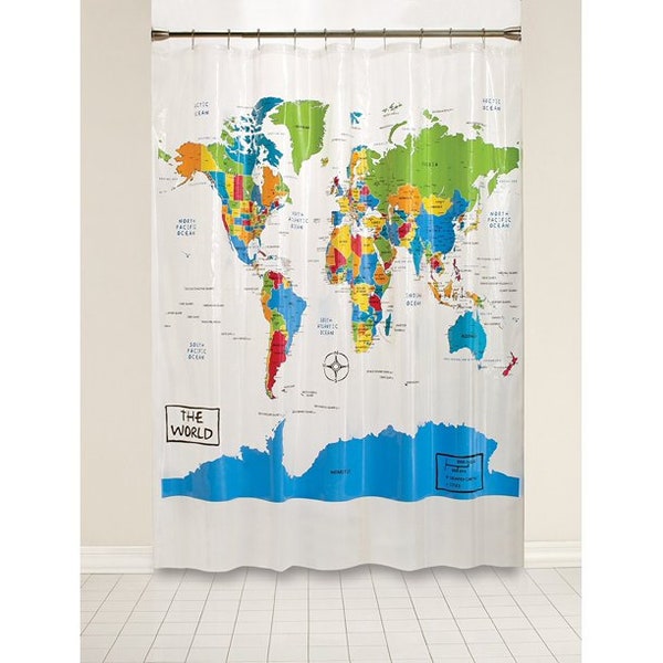 Map Shower Curtain - Etsy