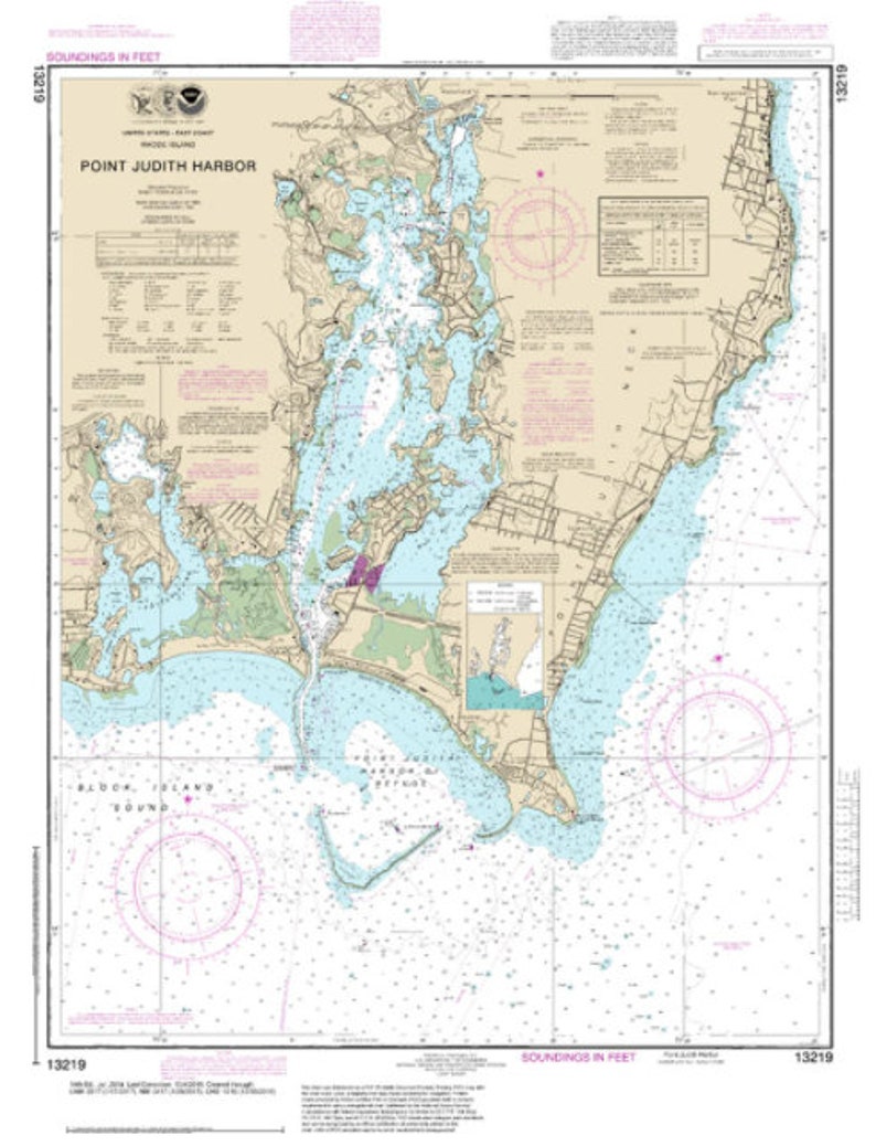 NOAA 13219 Point of Judith Harbor Custom Printed Chart - Etsy