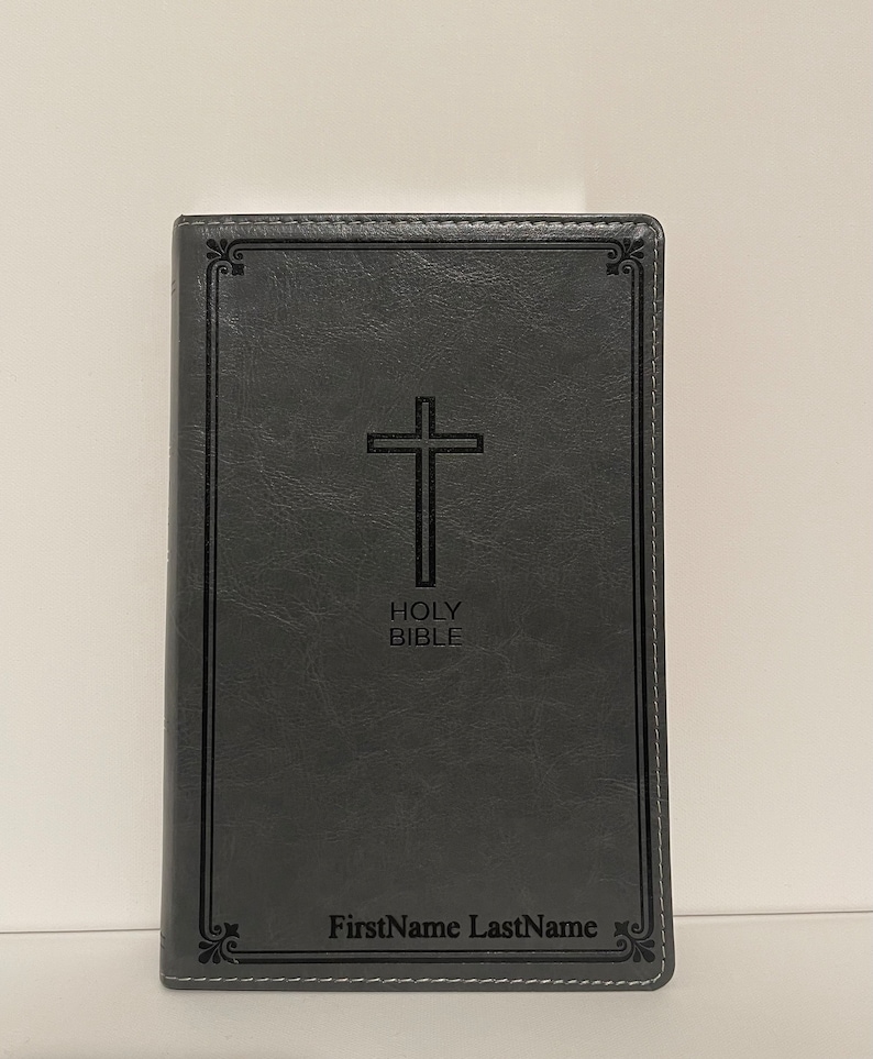 Engraved NKJV Holy Bible, Grey Christian Bible, Baptism Gift - Etsy
