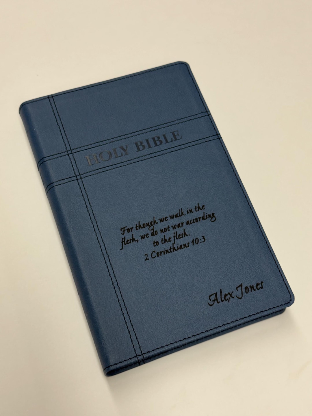 Blue Bible , NIV Translation Personalized Front Cover Custom NIV Bible ...