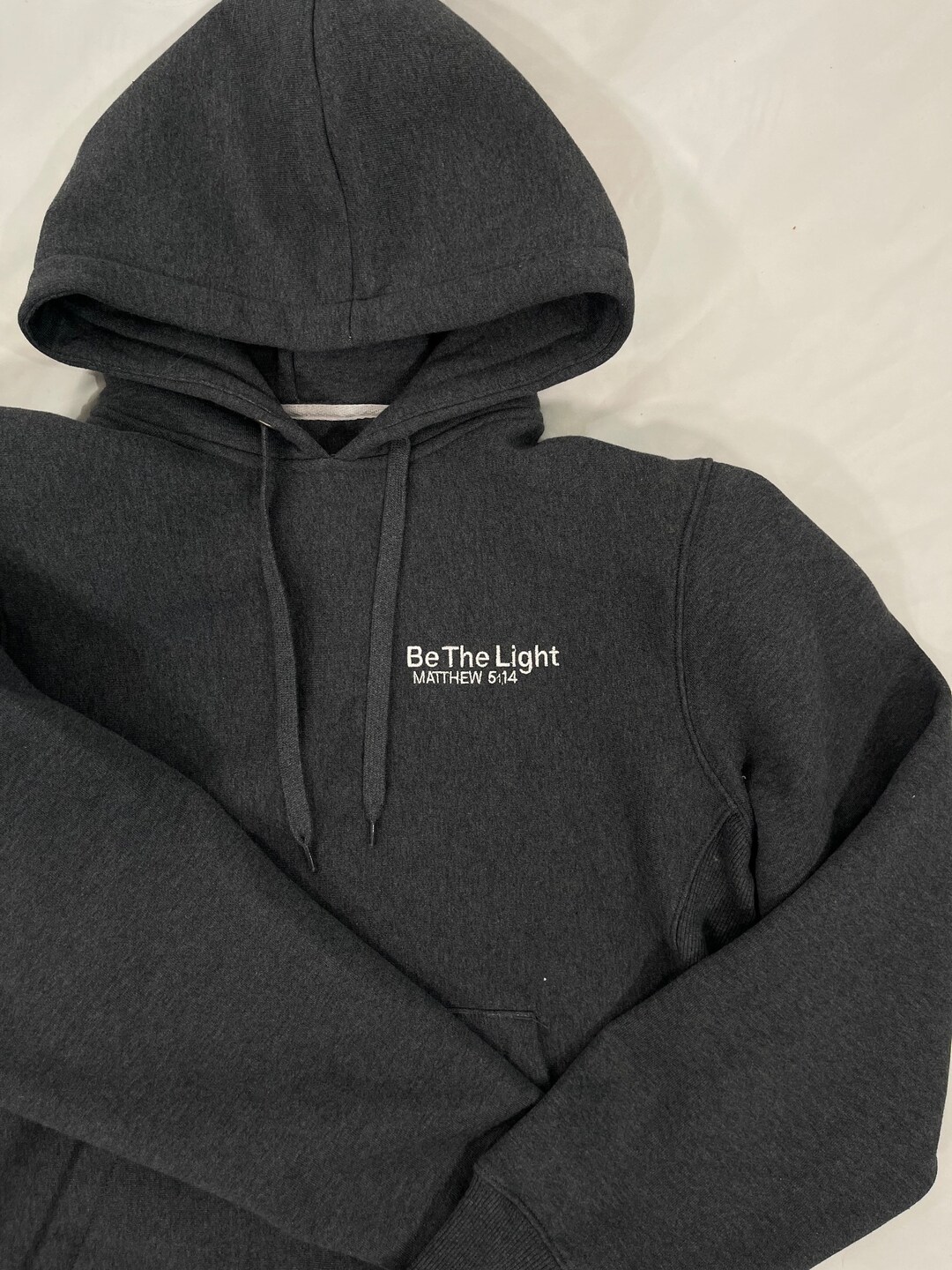 Embroidered 'be the Light' Hoodie, Christian Apparel - Etsy