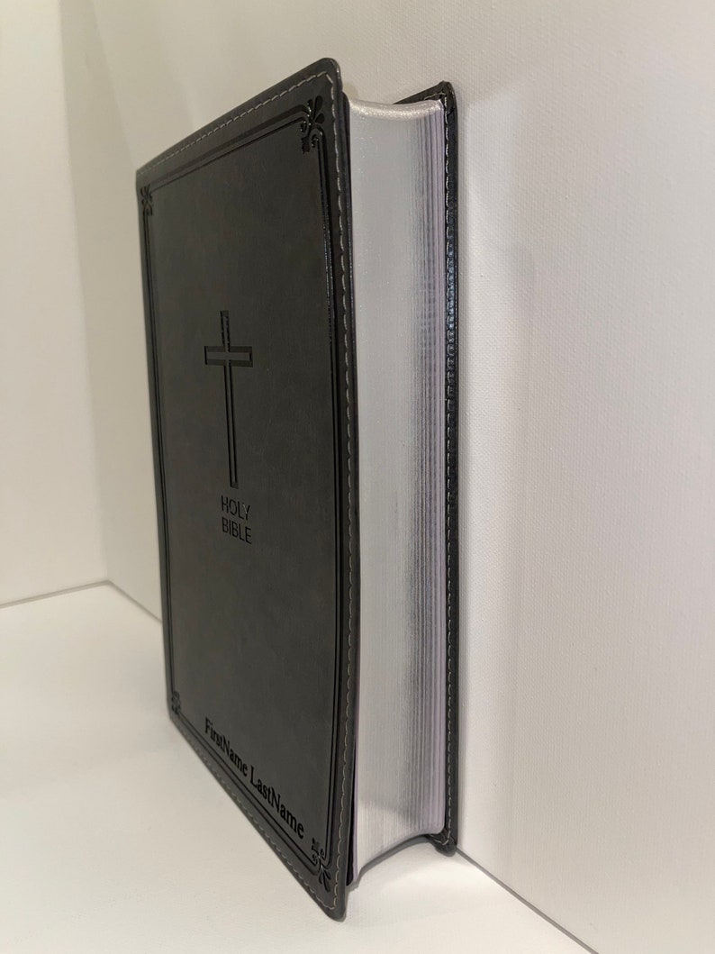 Engraved NKJV Holy Bible, Grey Christian Bible, Baptism Gift - Etsy