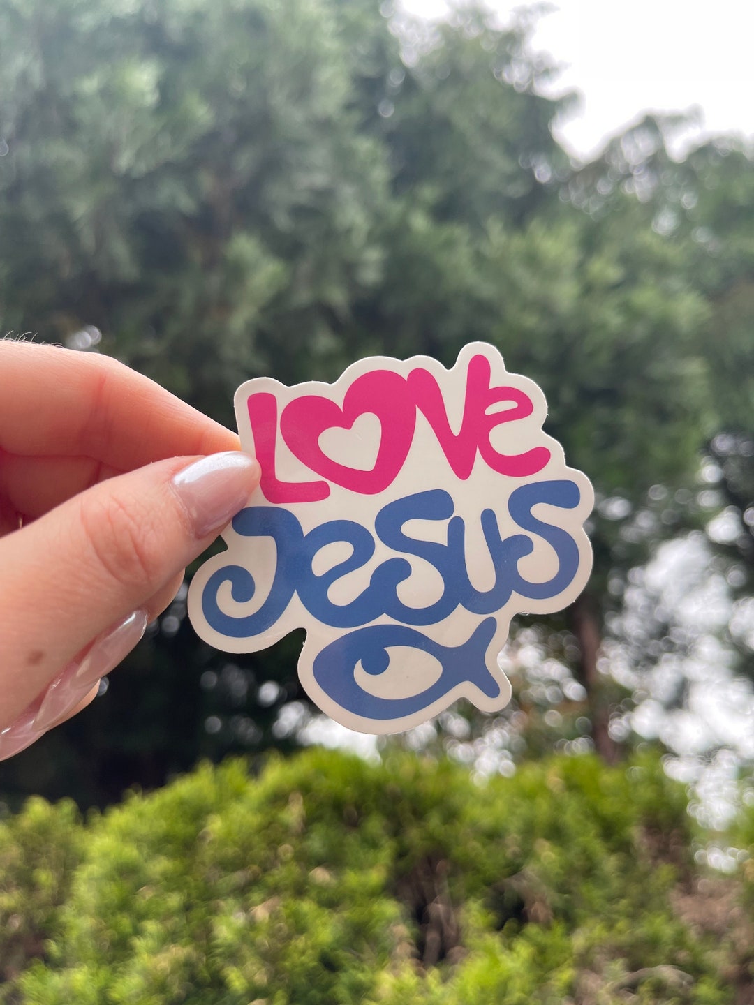 Love Jesus Sticker, Faith Based Stickers, Christian Stickers, Love ...