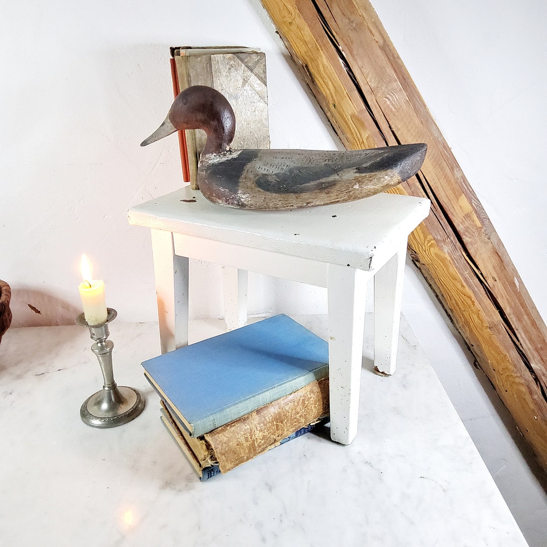 Ancient Stool, Wooden Stool, White Painted Step, Country House ...