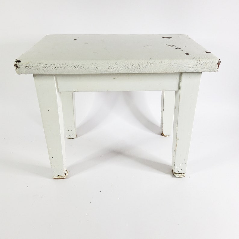 Ancient Stool, Wooden Stool, White Painted Step, Country House ...