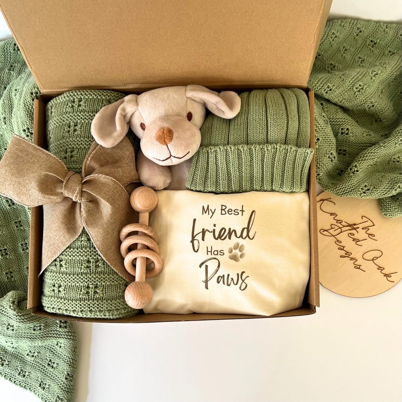 Baby Boy Gift, Newborn Baby Boy Gift, Dog Best Friend Gift Set - Etsy