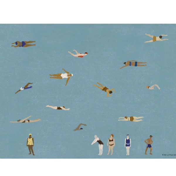 Swimmer Print - Etsy