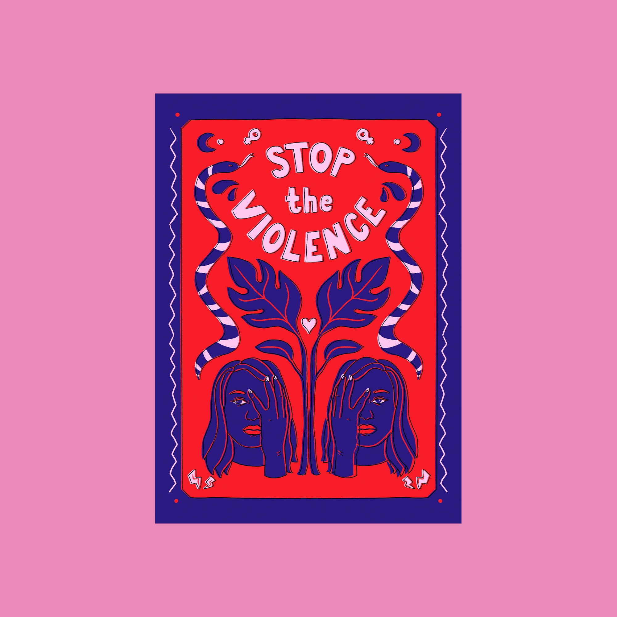 Stop the Violence Illustration A4 Poster - Etsy