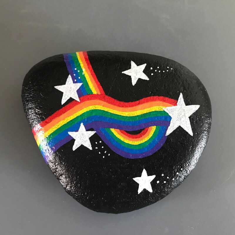 Stars Painted Rock - Etsy