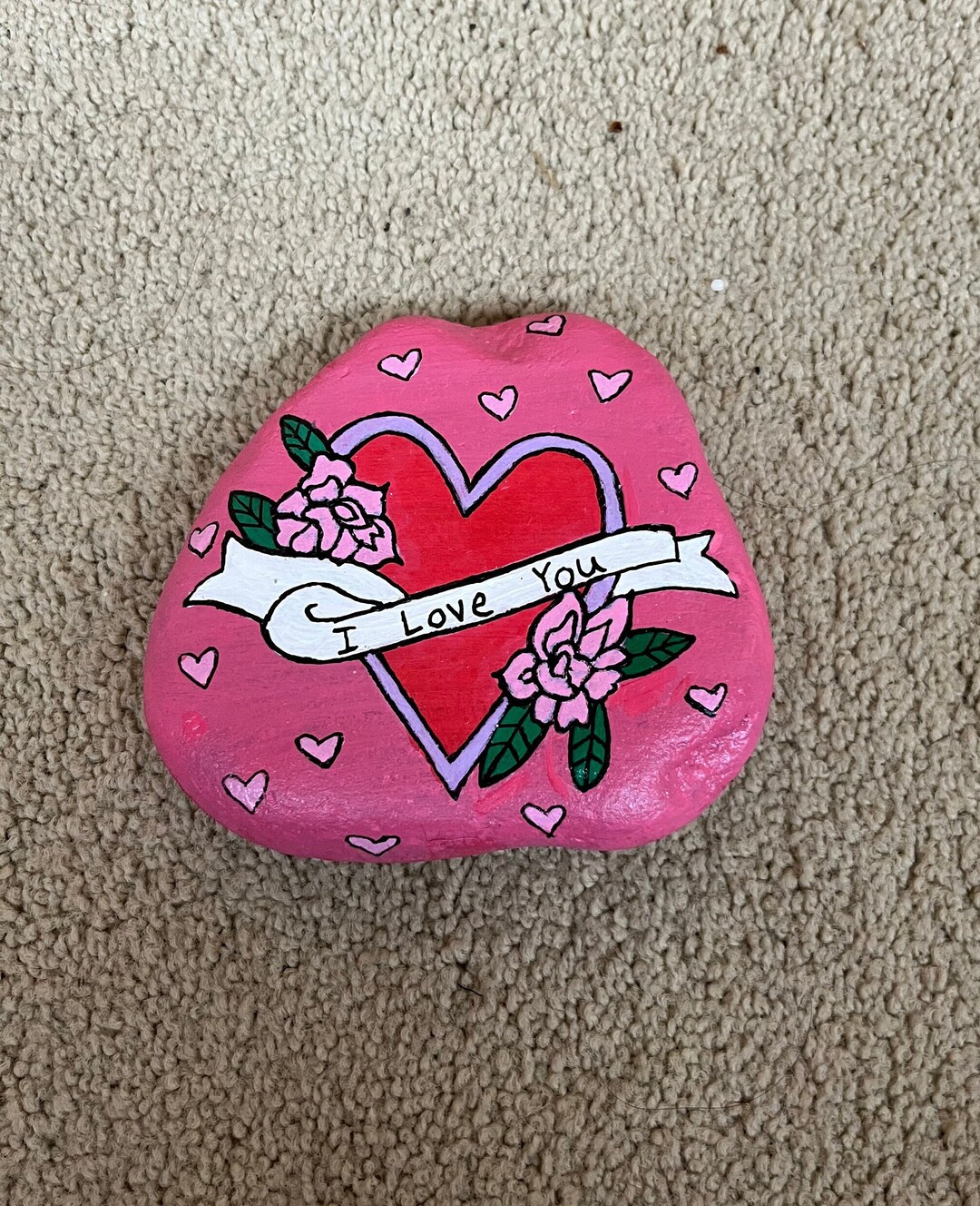 I Love You Painted Rock - Etsy