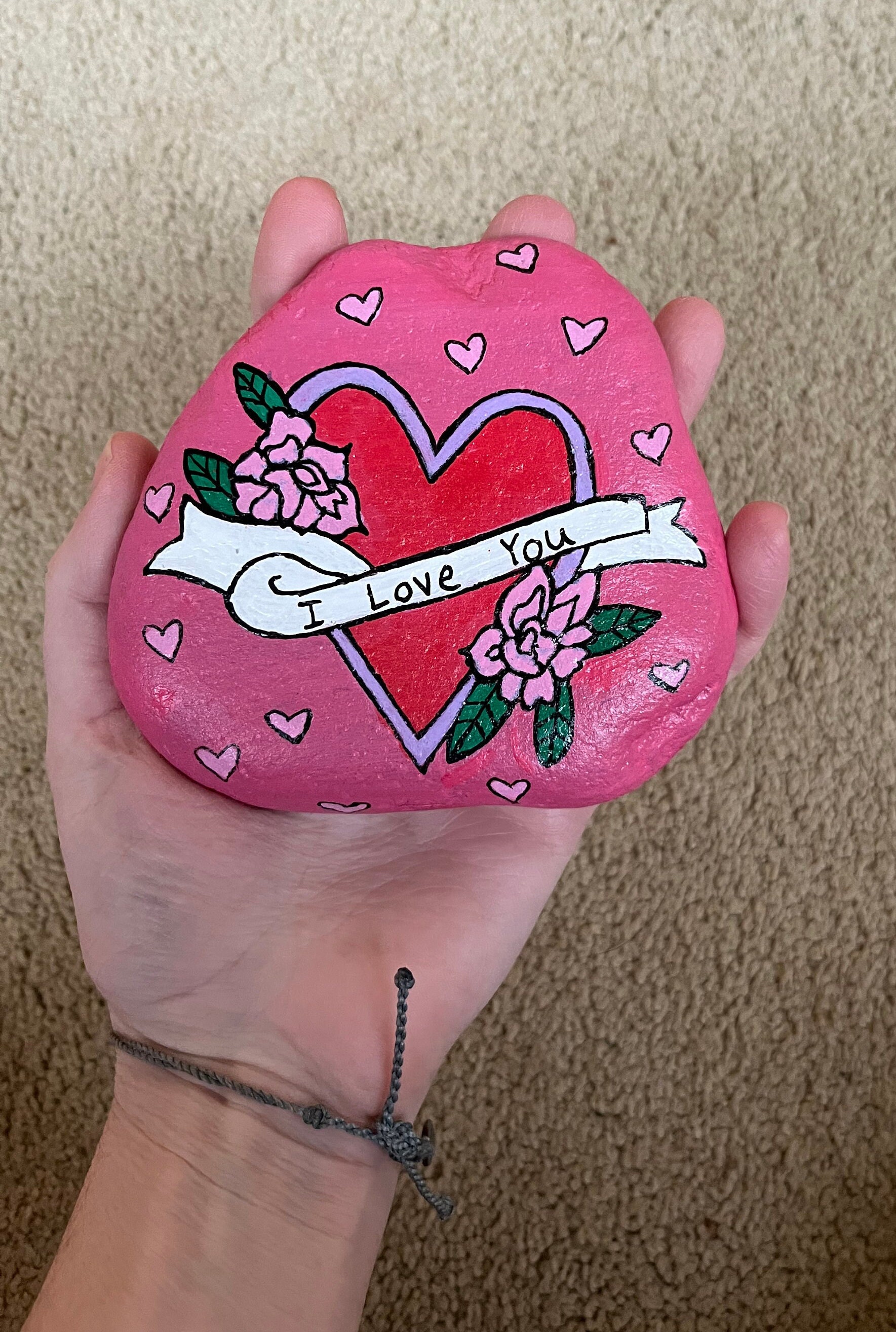 I Love You Painted Rock - Etsy
