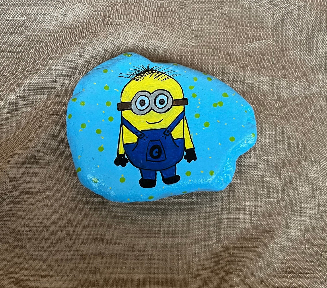 Minion Painted Rock - Etsy