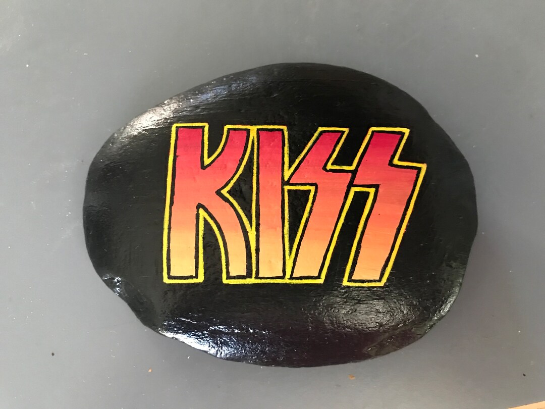 Kiss Rock Band Painted Rock - Etsy