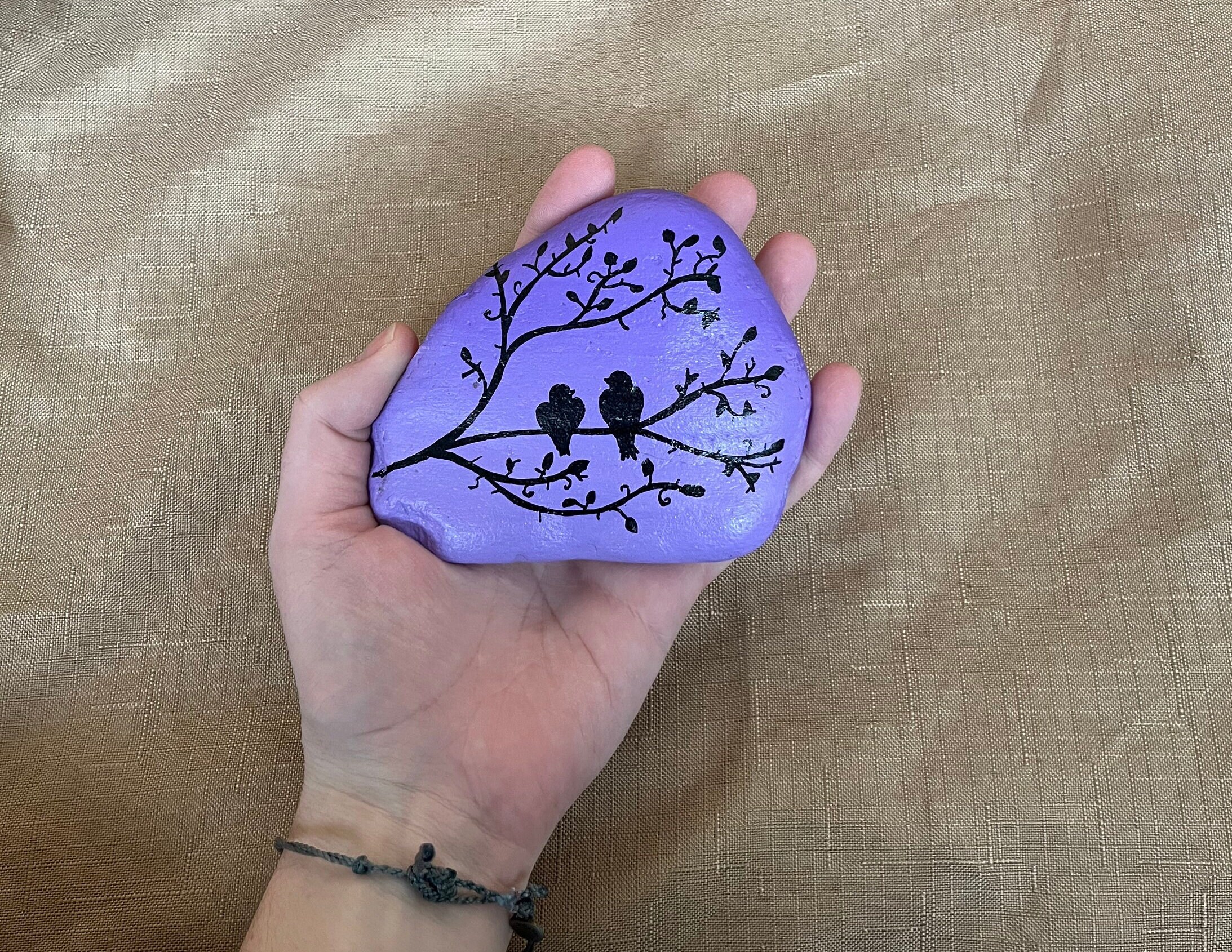 Bird Silhouette Painted Rock - Etsy