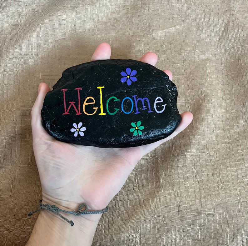 Welcome Rock Painting - Etsy