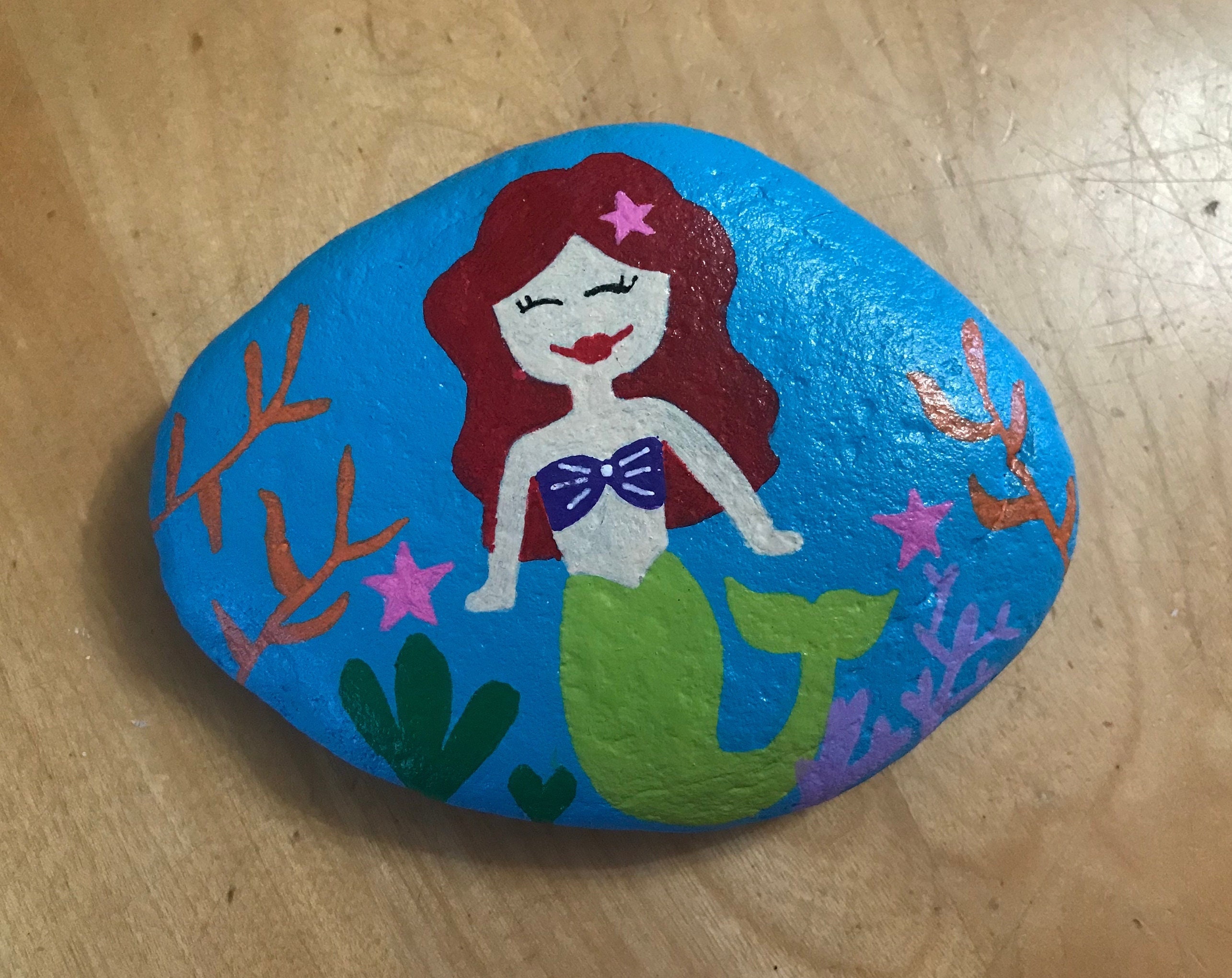 Mermaid On Rock Painting