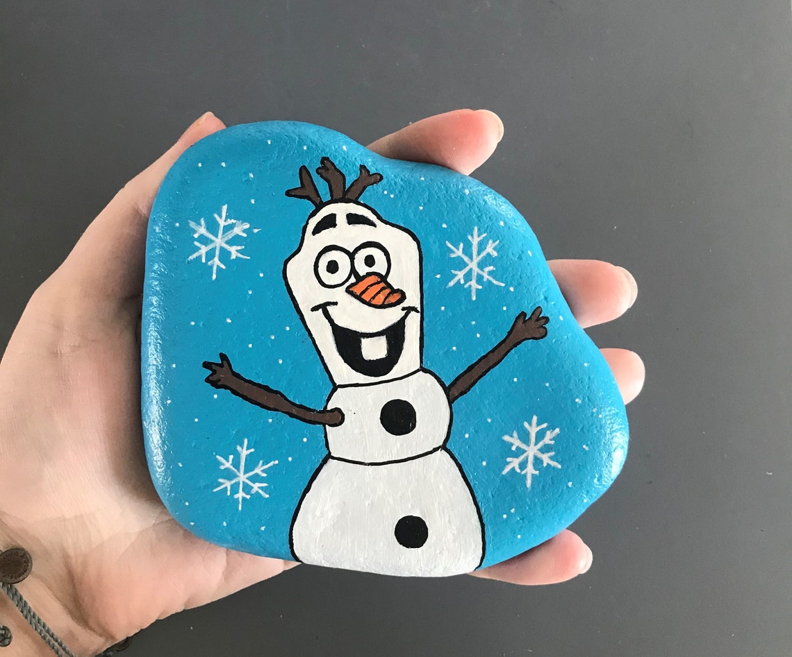 Olaf Frozen Painted Rock - Etsy