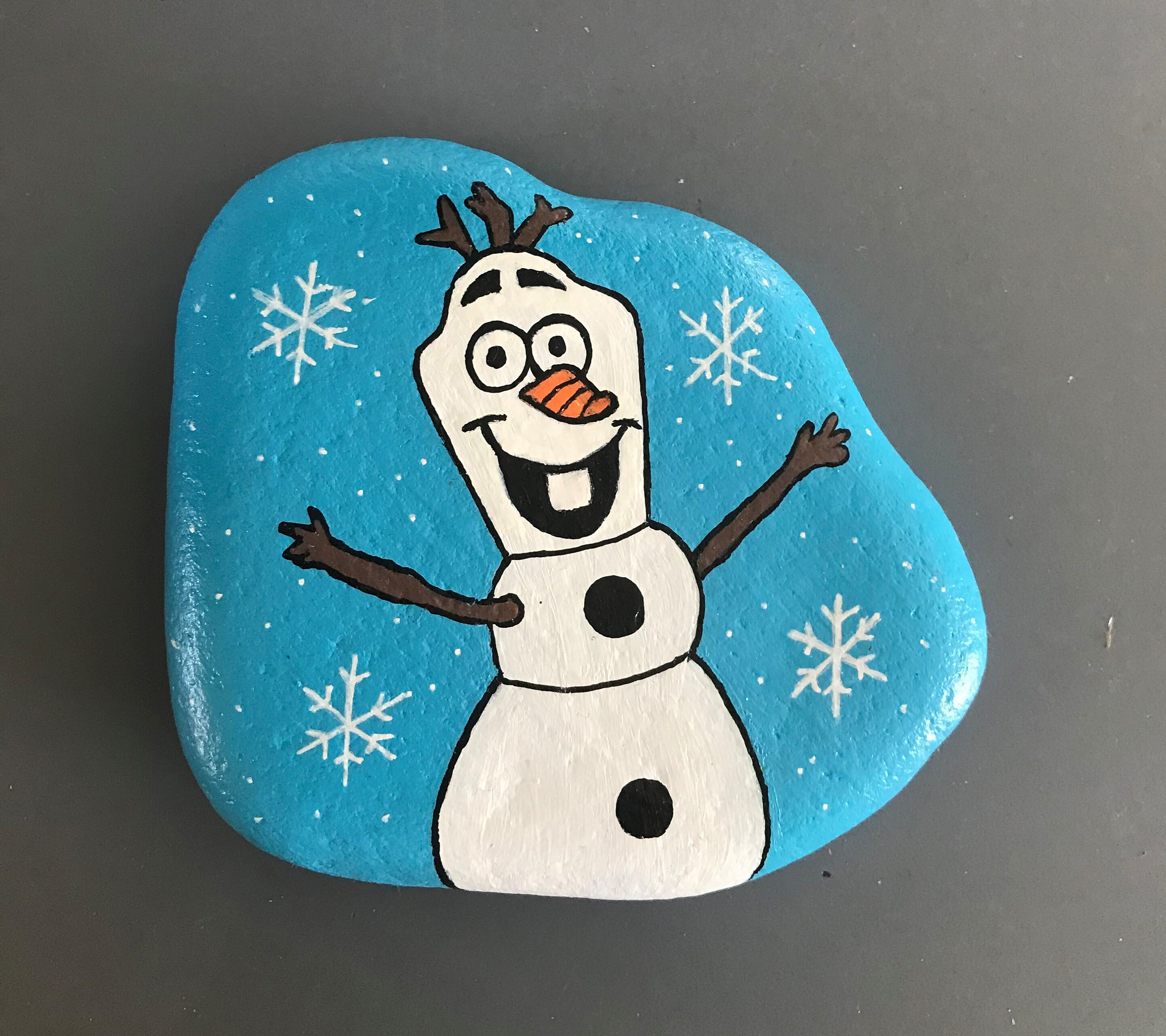 Olaf Frozen Painted Rock - Etsy