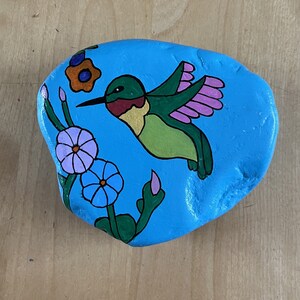 Hummingbird Painted Rock - Etsy