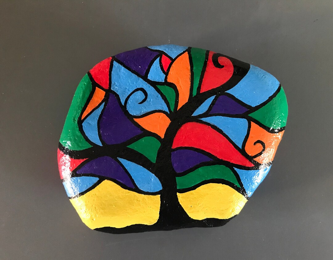 Tree of Life Painted Rock - Etsy