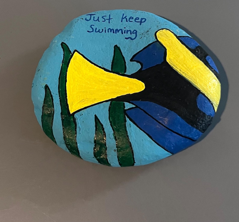 Just Keep Swimming Dory Painted Rock - Etsy
