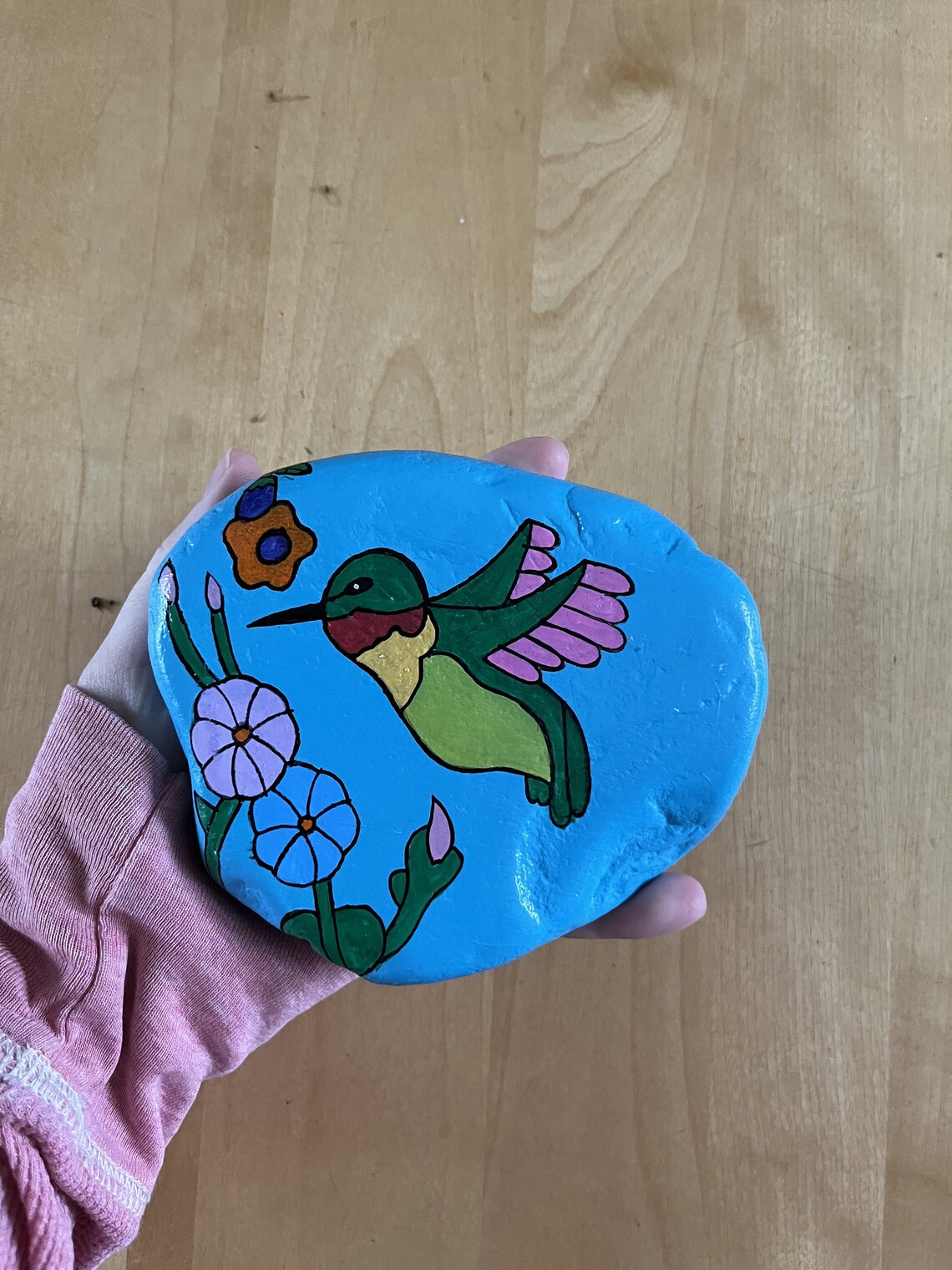 Hummingbird Painted Rock - Etsy
