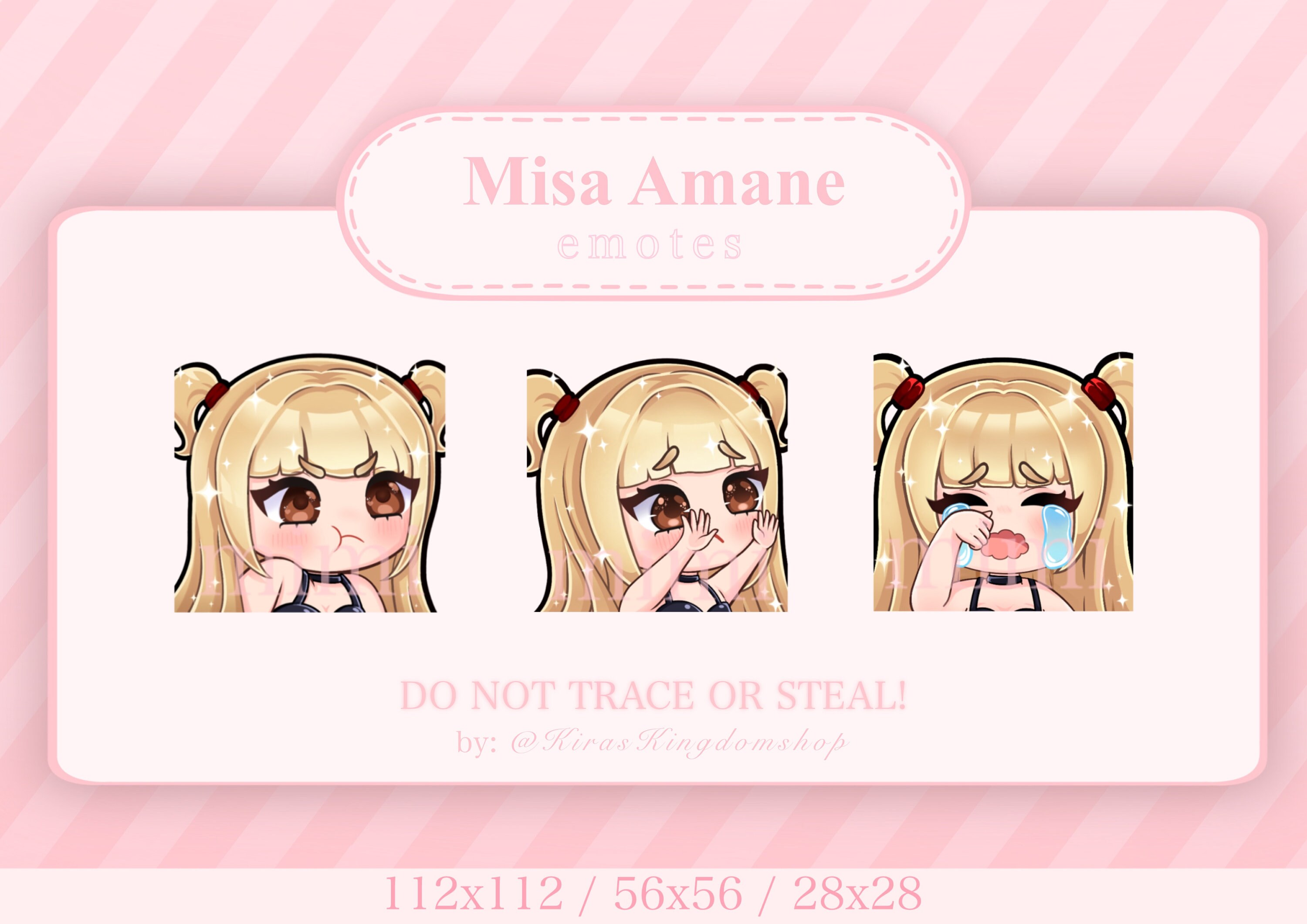 Twitch and Discord Emotes Pack Misa Amane from Death Note | Etsy