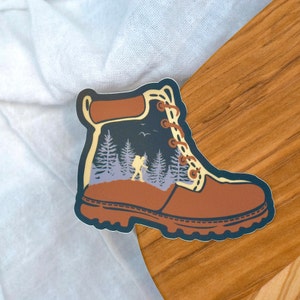 Hiking Boot Sticker, Hiking Sticker, Nature Decal, Gift for Outdoor ...