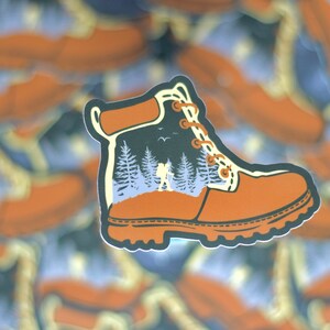 Hiking Boot Sticker, Hiking Sticker, Nature Decal, Gift for Outdoor ...