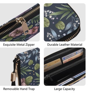 Blue Hydrangea Flower Clutch Wallet, Zipper Wallet Women, Blue Floral ...