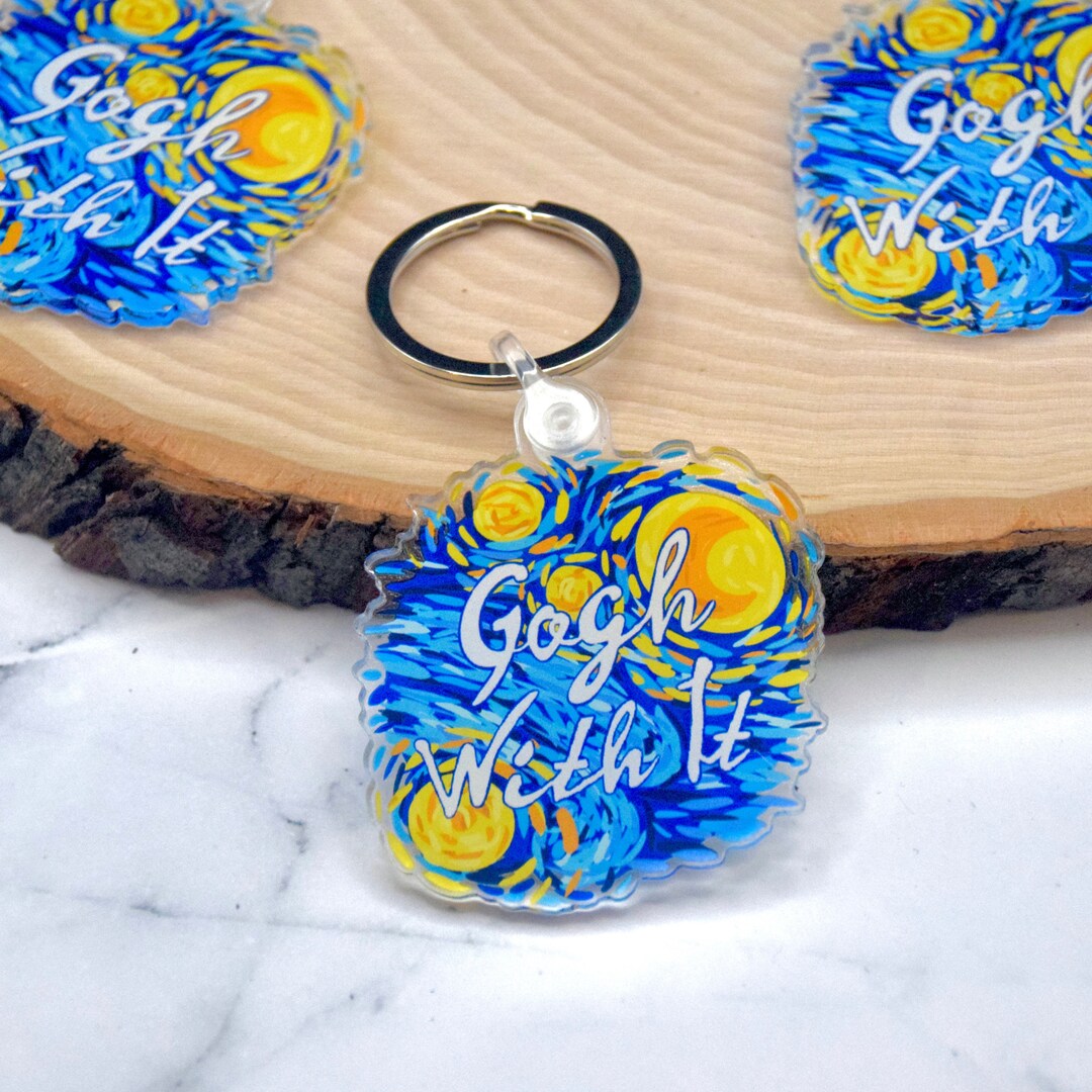 Starry Night Inspired Acrylic Keychain - "gogh With It" Creative Art ...