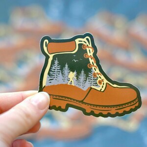 Hiking Boot Sticker, Hiking Sticker, Nature Decal, Gift for Outdoor ...