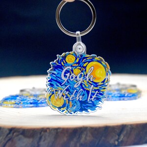 Starry Night Inspired Acrylic Keychain - "gogh With It" Creative Art ...