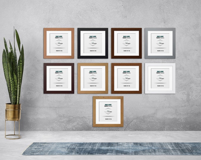 Handmade Classic Square Picture Photo Frames Wooden Effect 11 Colours ...