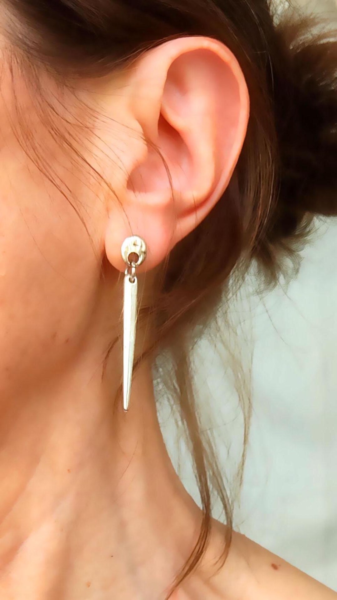 Edgy Long Spike Dangle Earrings, Modern Look Punk Eardrops for Pierced ...