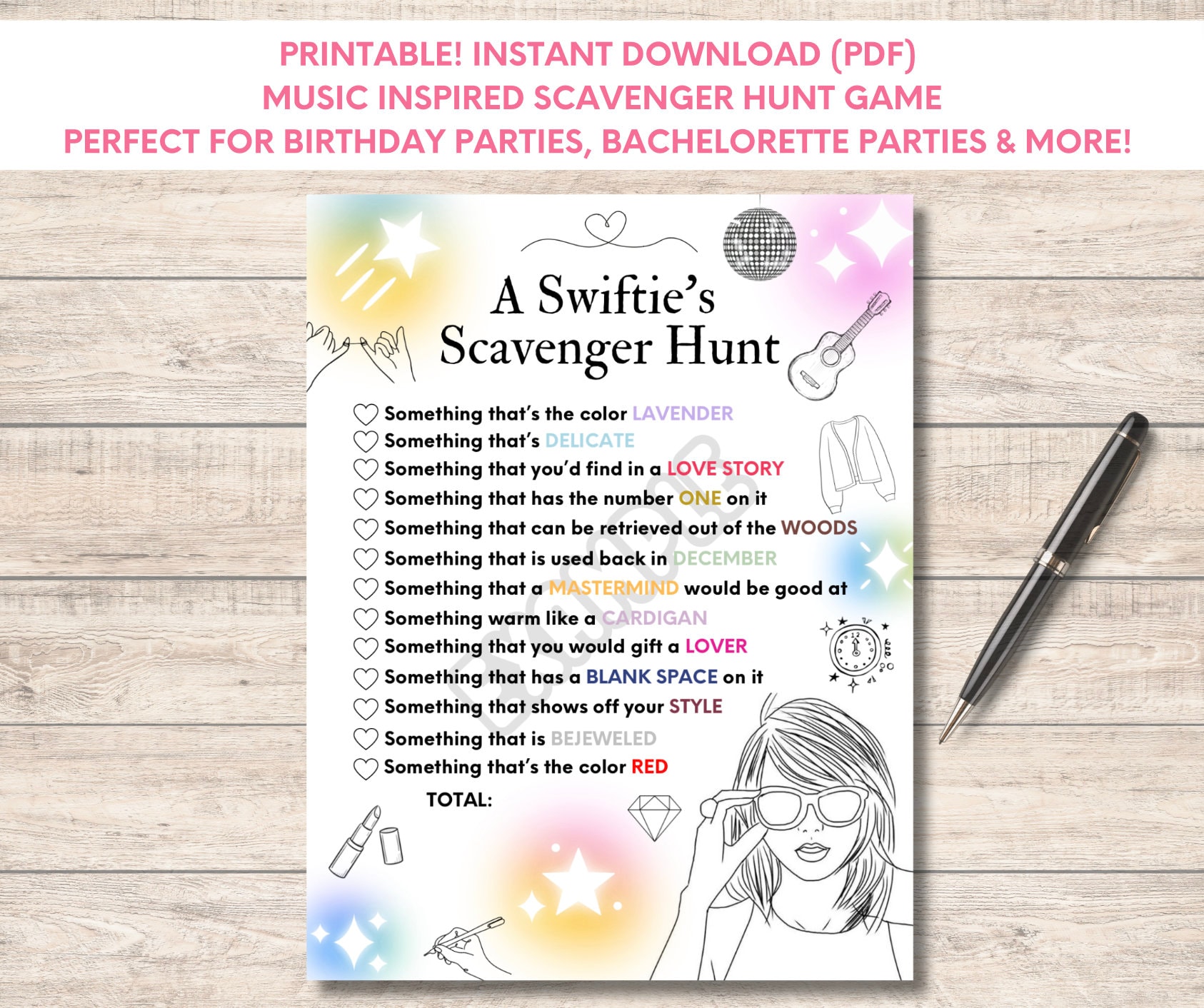Swiftie Scavenger Hunt - Taylor Swift Birthday Party Games - Etsy