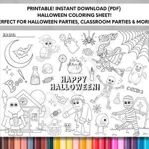 Halloween Coloring Sheet - Halloween Party Activity - Classroom ...