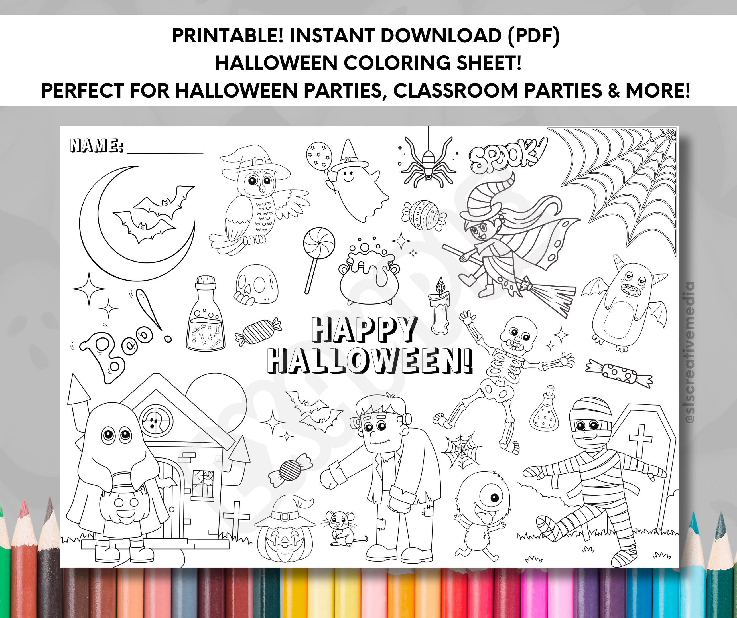 Halloween Coloring Sheet - Halloween Party Activity - Classroom ...