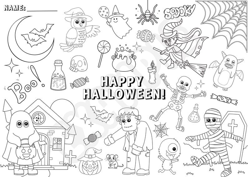 Halloween Coloring Sheet - Halloween Party Activity - Classroom ...