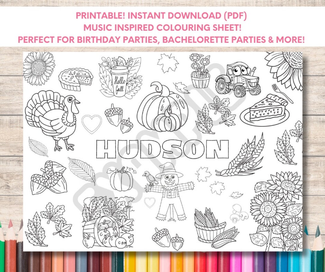 Personalized Thanksgiving Coloring Sheet - Fun Holiday Activity for ...