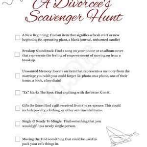 Divorce Party Game - Newly Single Printable Activity - Ladies Night ...