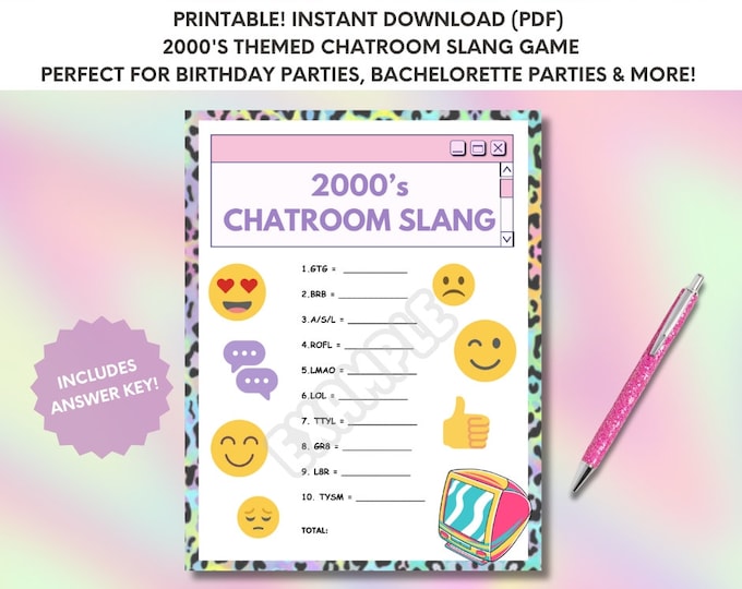 2000’s Lyric Trivia - Y2K Party Theme Activity - Fun for Bachelorette and Birthday Parties ...