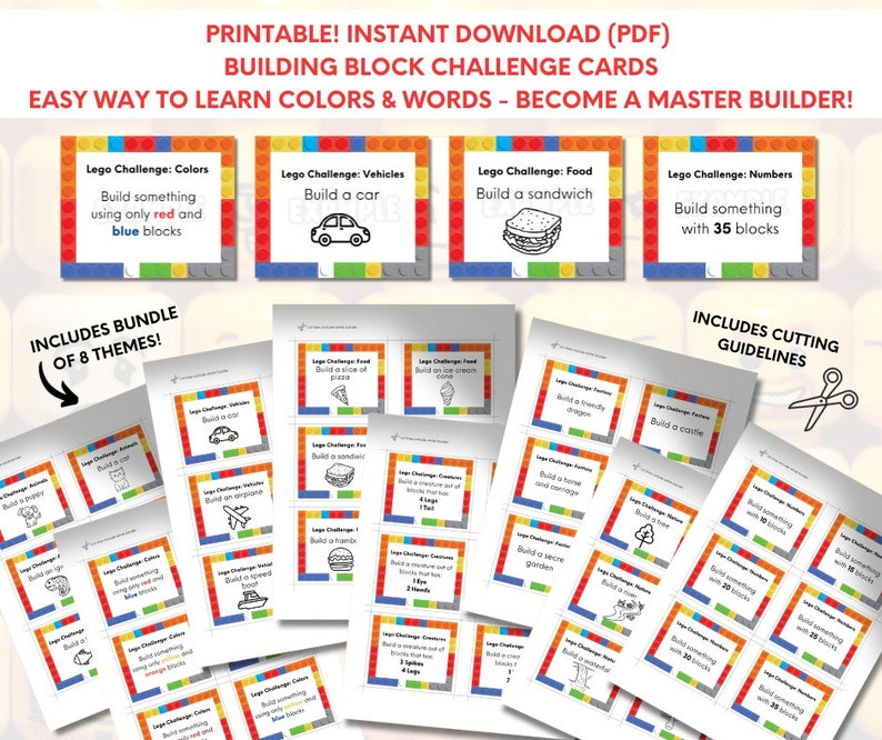 Block Building Challenge Kids Building Brick Birthday Party Game ...
