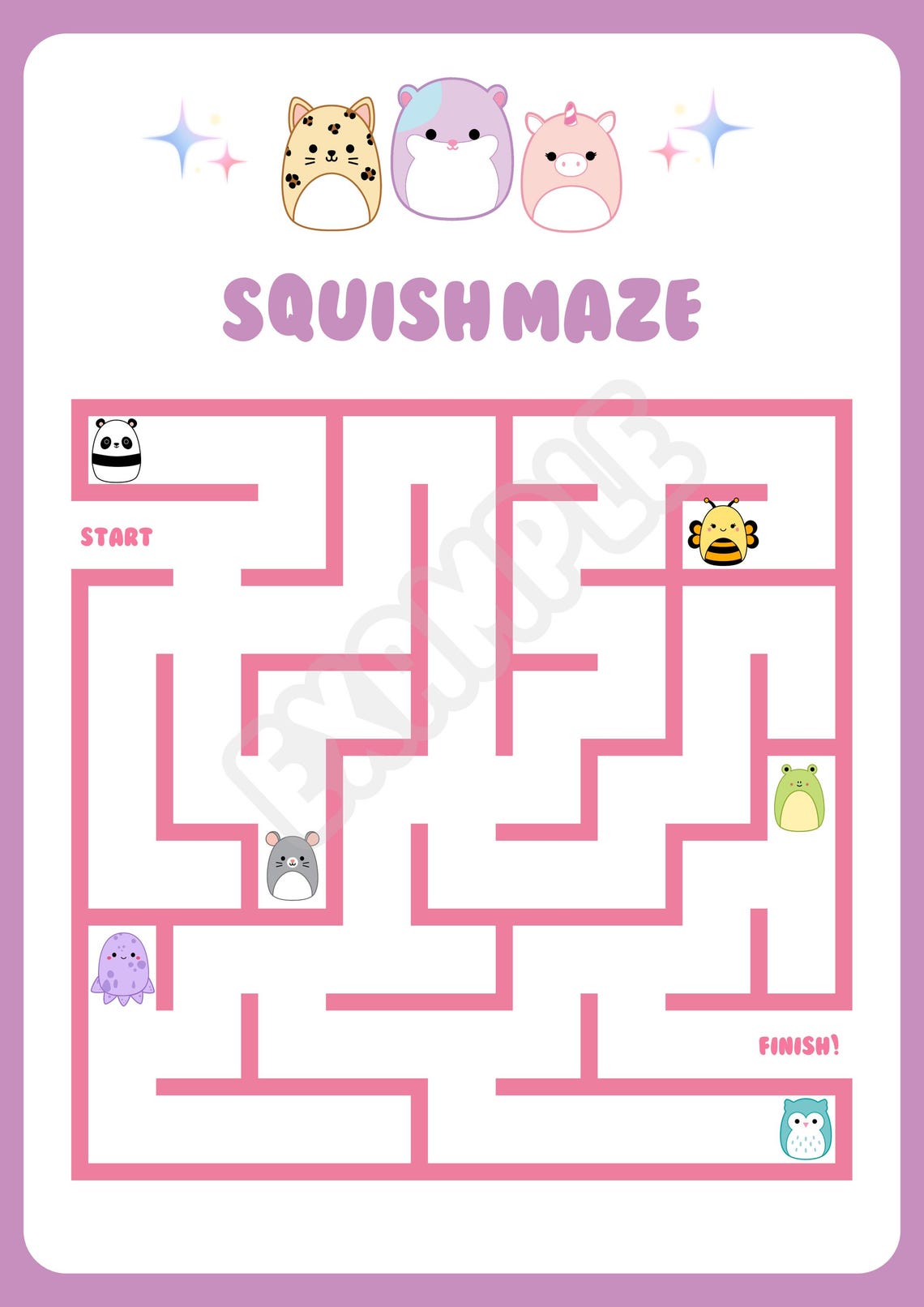 Squish Themed Printable Party Games for Kids – Easy Digital Download ...