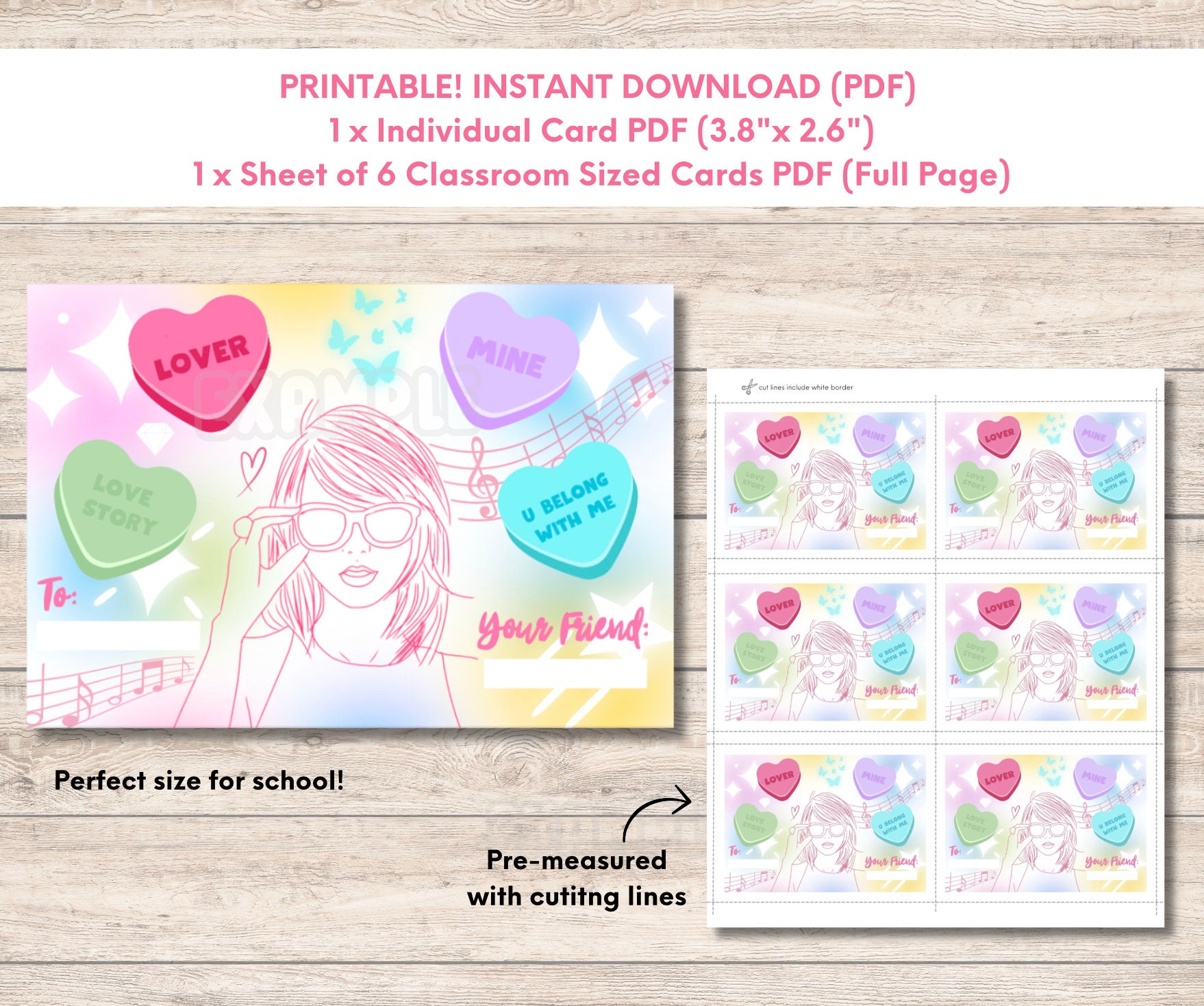 Swiftie Valentine Cards Printable Taylor Swift Valentines Perfect ...