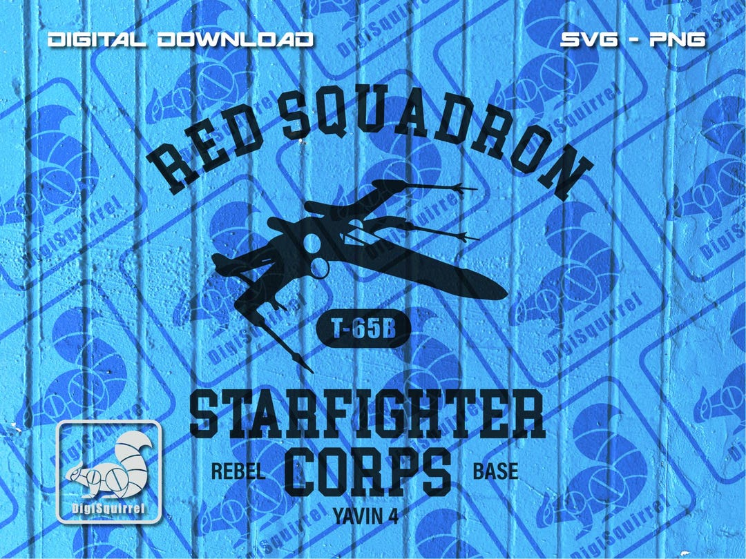 Red Squadron Starfighter SVG PNG: Star Wars Galaxy Edge (digital ...