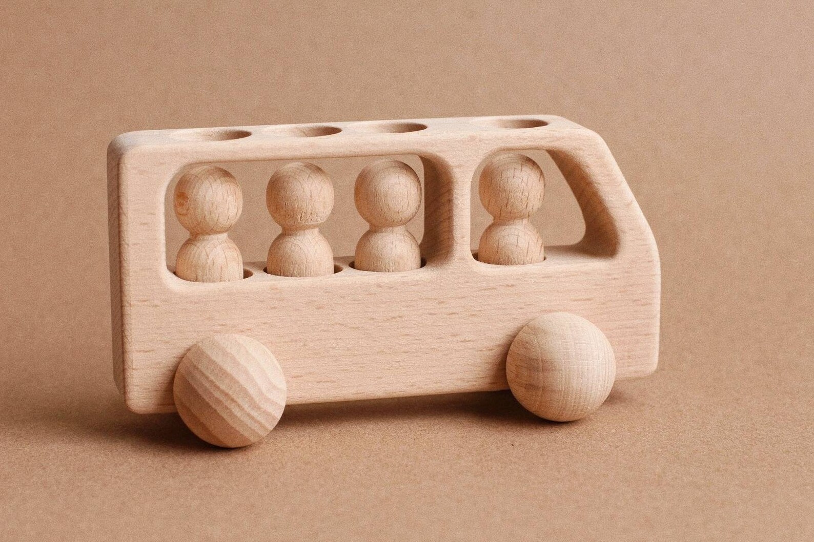 Wooden Toy Bus With Peg Dolls | Etsy